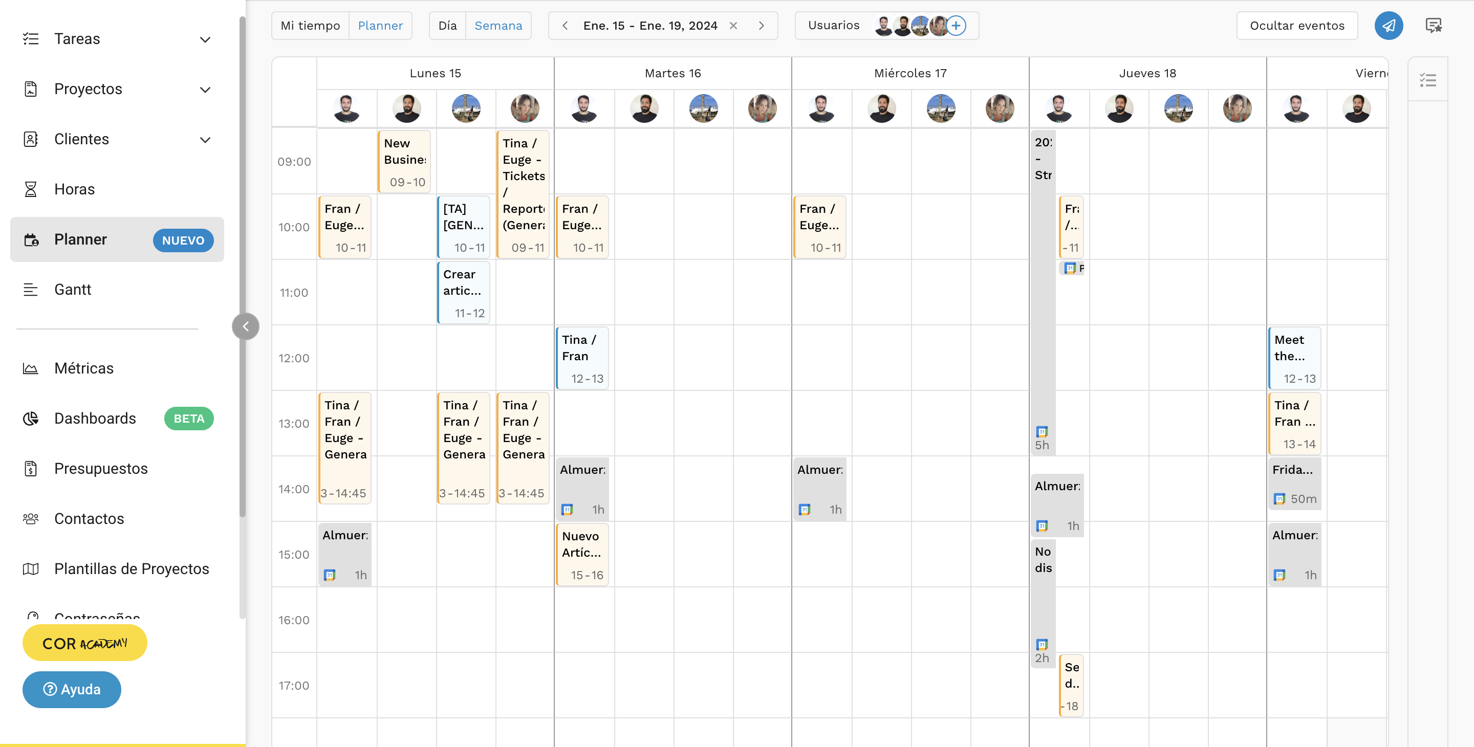 Vista Planner – COR Centro de Ayuda