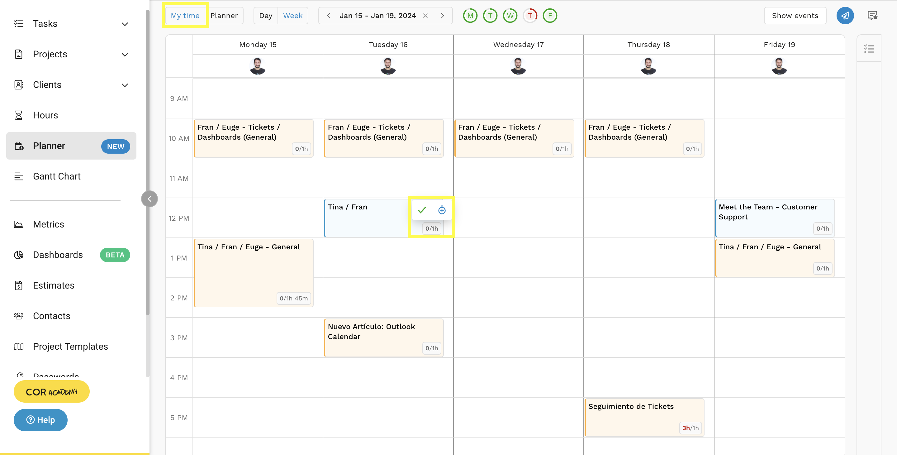 Planner – COR Help Center